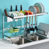 China 2 Tier Dish Dryer Rack Over Sink  , Polishing Double Sink Drying Rack ODM for sale