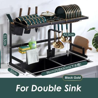 China 850mm Width Stainless Steel Over The Sink Dish Rack OEM 520mm Height for sale
