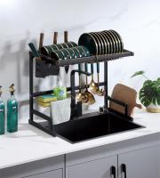 China Stainless Steel Over The Sink Drying Rack 65cm Width With Baking Paint Gold Plating for sale