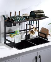China 850mm Width Stainless Steel Over The Sink Dish Rack OEM 520mm Height for sale