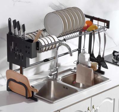 China Width 300mm Adjustable Dish Drying Rack Over Sink OEM For Kitchen 500mm Height for sale