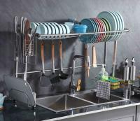 China 12Inch Width Adjustable Over Sink Dish Rack SUS304 Material 23 Inch Height for sale