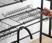 China Stainless Steel Adjustable Over Sink Dish Rack 2 Tiers 780mm Height 255mm Width for sale