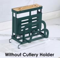 China 283x160x260mm Countertop Storage Rack , Kitchen Knives Holder Fireproof Green Coating for sale