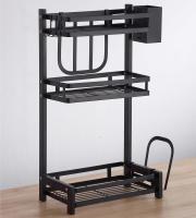 China 3 Layers Spice And Condiment Rack 37x20x59.5cm Size for Kitchen Matt Black for sale