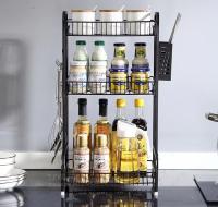 China Stainless Steel Condiment Storage Rack , 3 Tiers Countertop Spice Shelf ODM for sale