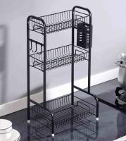 China Stainless Steel Condiment Storage Rack , 3 Tiers Countertop Spice Shelf ODM for sale