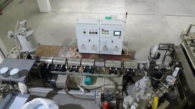 China Gray Color PC Hollow Profile Sheet Making Machine 350kg/h Capacity Easy to Install for sale