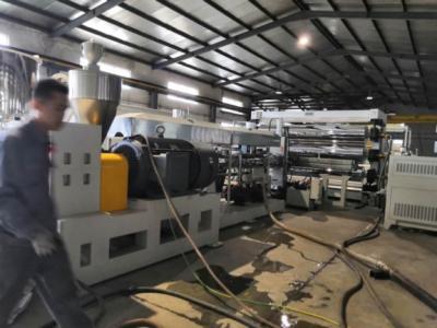 China 6000mm HDPE geomembrane sheet extrusion line ABA 3 layer 0.5-3mm for sale