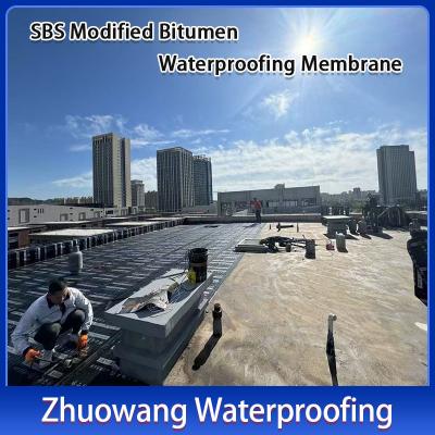 China 3-5mm Black Sbs Elastomeric Bitumen Membrane Torch Applied For Comprehensive Waterproofing for sale