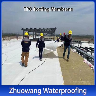 China 1.2-2.0mm TPO Roofing Membrane High Tensile for Steel and Concrete Roofs for sale