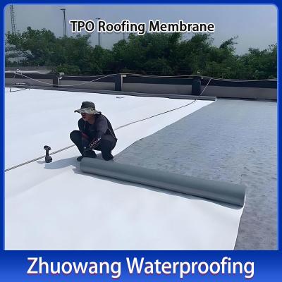China TPO Waterproofing Membrane Roll 1.2-2.0mm Flexible for Industrial & Building Roofs for sale