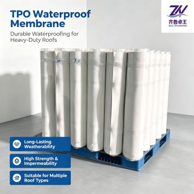 China Durable TPO Waterproofing Membrane with 20 Years Warranty, Class A Fire Resistance, and ≥ 300% Elongation for Commercial Roofs for sale