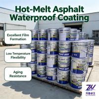 China Hot Melt Modified Asphalt Waterproof Coating with High Adhesion, Crack Bridging & Seamless Integral Waterproof Layer for sale