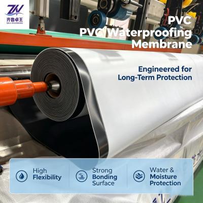 China White Single Ply PVC Waterproofing Membrane with Fleece Backing for PVC Roofing Membrane Construction Projects for sale