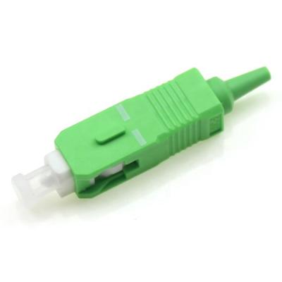 China Green Optic Fiber Fast Connector 0.9mm SC APC Quick Connector for sale