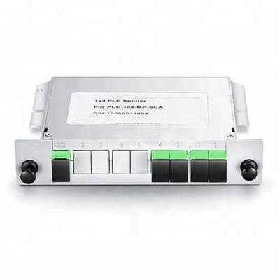 China FTTH LGX Fiber Optic Splitter 1x4 SC APC  Plug in Type PLC Splitter for sale