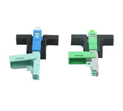 China SC APC UPC Fiber Optic Quick Connector SM Green Blue Field Assembly For FTTH Drop Cable for sale