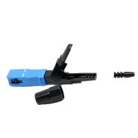 China Field Install SC UPC Fiber Optic Quick Connector Single Mode 60mm Blue For FTTH Drop Cabl for sale