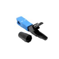 China Field Install SC UPC Fiber Optic Quick Connector Single Mode 60mm Blue For FTTH Drop Cabl for sale
