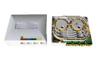 China 4 Port SC LC FTTH Mini Fiber Optic Termination Box Face Plate Wall Mounting for sale