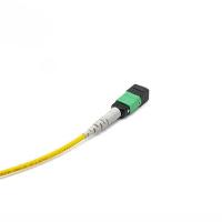 China MTP Trunk Cable 12 Fibre 9 / 125μm MTP to MTP Female OS2 LSZH Type B SM Yellow Patch Cable for sale