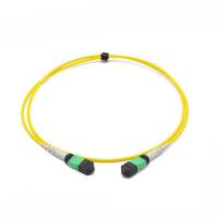 China MTP Trunk Cable 12 Fibre 9 / 125μm MTP to MTP Female OS2 LSZH Type B SM Yellow Patch Cable for sale