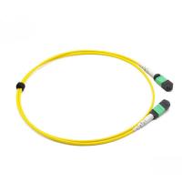 China MTP Trunk Cable 12 Fibre 9 / 125μm MTP to MTP Female OS2 LSZH Type B SM Yellow Patch Cable for sale