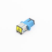 China Optical Fiber Adapter Simplex SC APC 9 / 125μm With Full Flange Auto - Shutter Blue Plastic / metal for sale