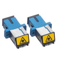 China Optical Fiber Adapter Simplex SC APC 9 / 125μm With Full Flange Auto - Shutter Blue Plastic / metal for sale