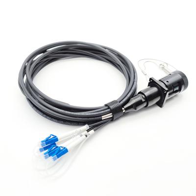 China Armored Military Tactical Fiber Optic Cable TPU Tactic Connector To LC Fiber Patch Cable for sale