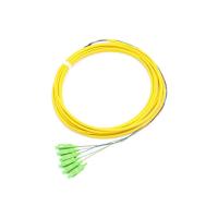 China SC APC Pre-terminated Breakout 0.9mm Optical Fiber Pigtail 6 Fibers OS2 G652D 5m PVC Yellow Patch Cable for sale