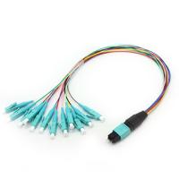 China 12 Core MPO LC Fanout 0.9mm Fiber Optic Patch Cable 33cm For MPO LC LGX Module Cassettes for sale
