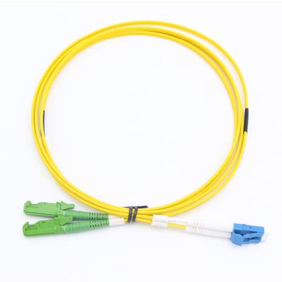 China E2000 APC - LC UPC Optical Patch Cord  G657A2 9 / 125μm 2.0mm Duplex LSZH Yellow for sale
