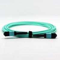 China 12F OM3 3.0mm MPO MPO Patch Cord PVC LSZH Aqua Senko Super Low Insertion Loss for sale