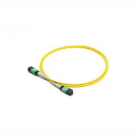 China 12 Fibre MTP Trunk Cable SM USconec MTP / APC Female To MTP  / APC Female G657A2 Patch Cable LSZH Yellow for sale