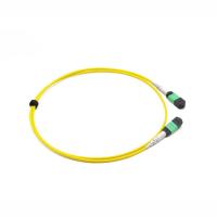 China 12 Fibre MTP Trunk Cable SM USconec MTP / APC Female To MTP  / APC Female G657A2 Patch Cable LSZH Yellow for sale