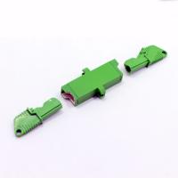 China Fiber Optic Adapter E2000 / APC to E2000 / APC 9 / 125μm SX With Ceramic Sleeve Green for sale