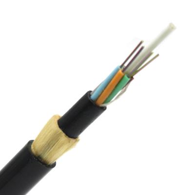 China ADSS GYFTCY All Dielectric Self Supporting Cable Double Sheath 4-144F Black PBT for sale
