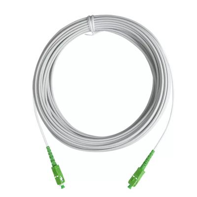 China FTTH Armored Fiber Optic Patch Cable SC APC-SC APC 3.0mm G657A Patch Cords LSZH White for sale