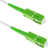 China FTTH Armored Fiber Optic Patch Cable SC APC-SC APC 3.0mm G657A Patch Cords LSZH White for sale