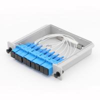 China SC/UPC 1 x 8 Fiber Optic PLC Splitter Mini tube Type Splitter Plc Splitter waterproof SC UPC LGX box cassette type for sale