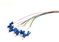China Fiber Optic Pigtail 12F 12 Colors LC UPC Patch Cord 0.9mm OS2 G657A2 9/125 Durable Unjacketed Loose Buffer for sale