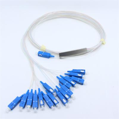 China Blockless SM 1310nm Fiber Optic PLC Splitter , 1x16 PLC Splitter With SC UPC Connector for sale