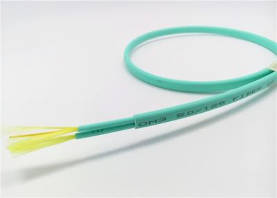 China Double Jacket Indoor Tight Buffered Fiber Optic Cable Duplex Twin Flat OM3 2F 3.1*5.2mm for sale