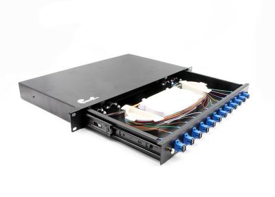 China 12 Ports LC SM Optical Distribution Frame , Sliding Drawer Fiber Patch Panel for sale