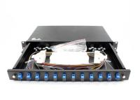China 12 Ports LC SM Optical Distribution Frame , Sliding Drawer Fiber Patch Panel for sale