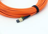 China MPO Trunk Cable 30M 12F 3.0mm OM2 MPO Female 50 / 125μm 200M LSZH Polarity B High Return Loss Orange Senko for sale
