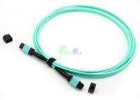 China MPO Trunk Cable OM3 3.0mm 5M 50 / 125μm 24F Senko MPO Female To MPO Female LSZH Cable Aqua for sale