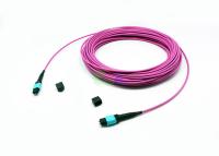 China OM4 50/125μm Multi - Mode MTP Trunk Cable , 3.0mm Jacket OD MTP 12 Fiber Connector for sale